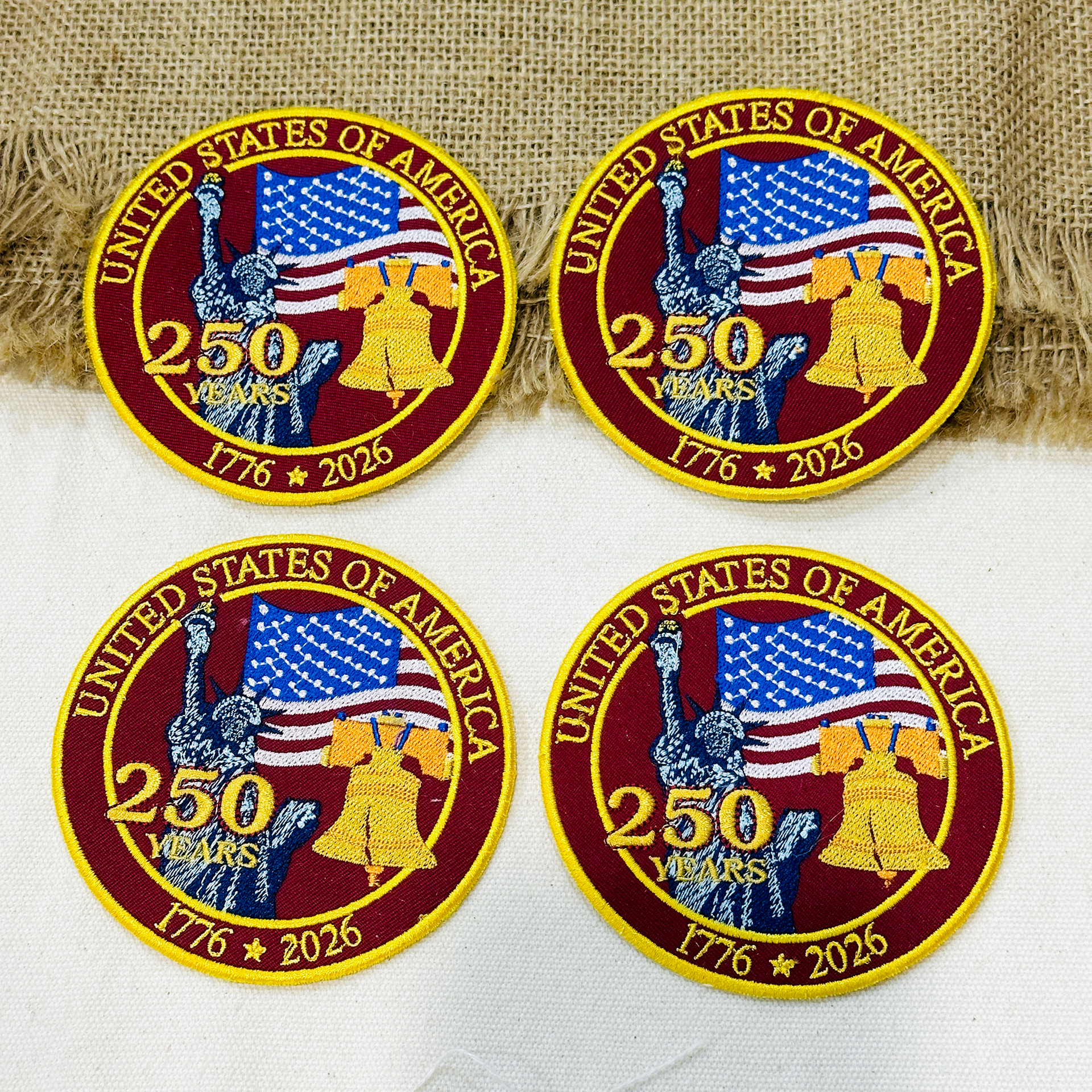 USA 250 Years Anniversary Patch – Fully Embroidered – Patchnes