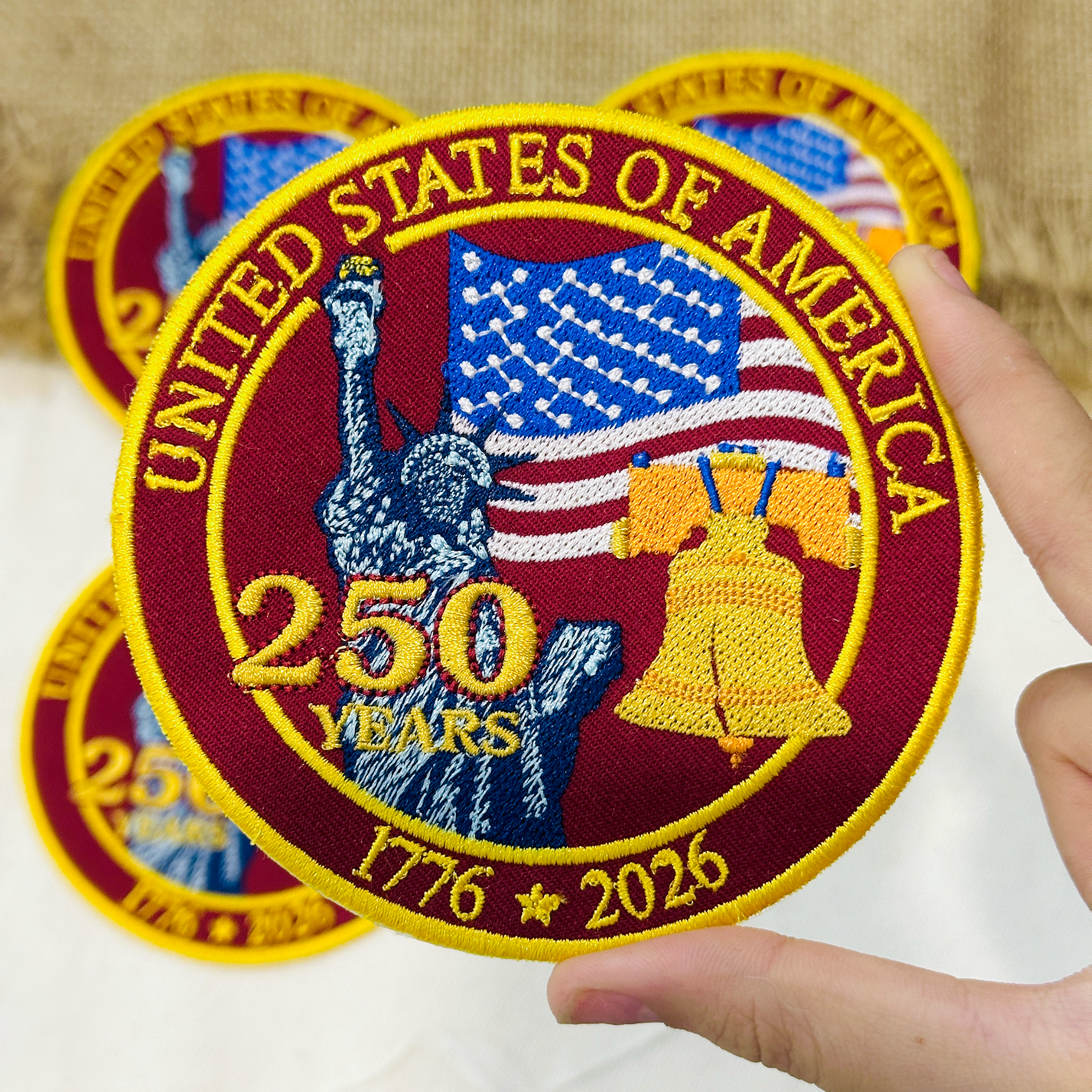 USA 250 Years Anniversary Patch – Fully Embroidered – Patchnes