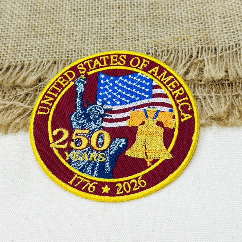 USA 250 Years Anniversary Patch – Fully Embroidered – Patchnes